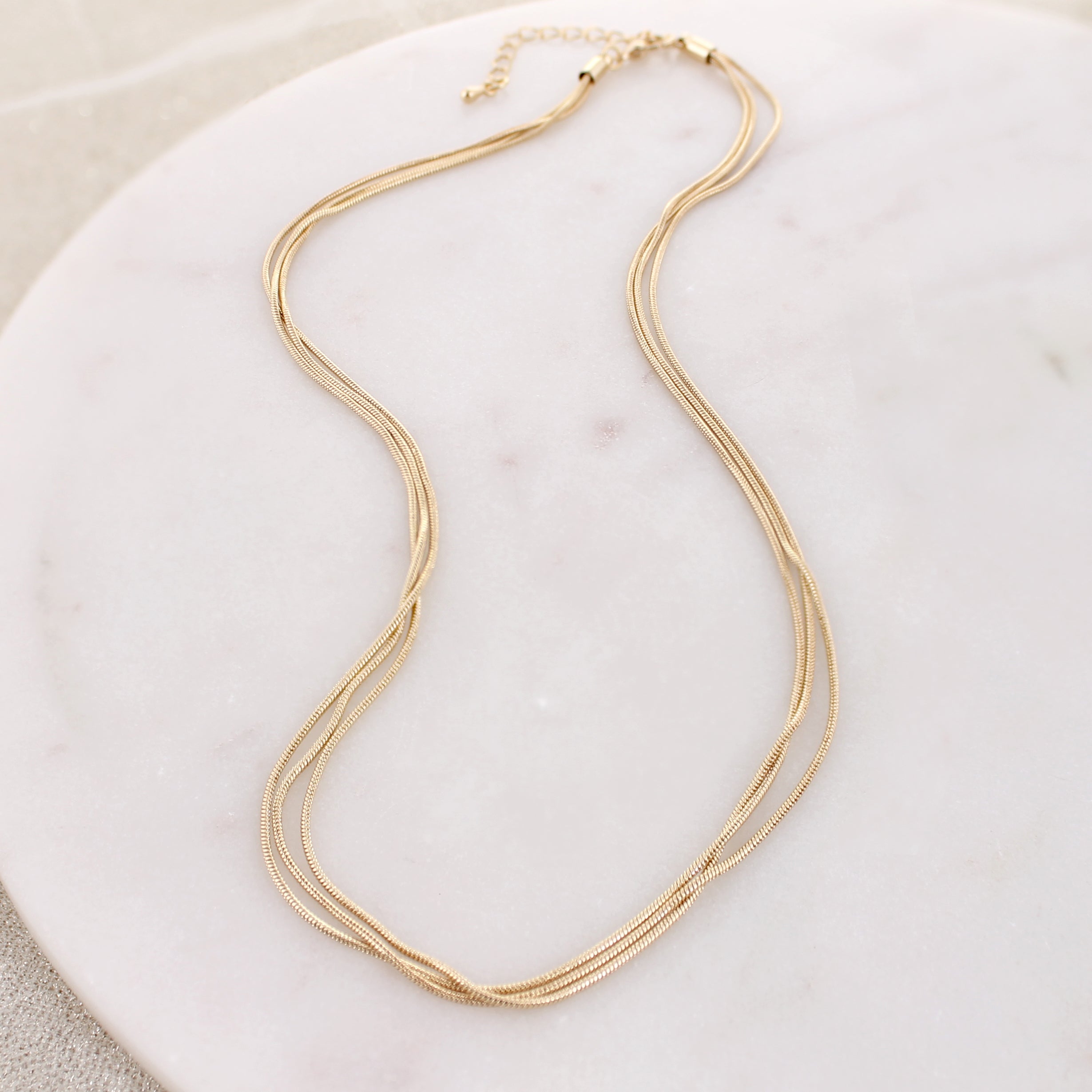 18" Gold 3-Strand Chain Necklace – Travis Collis Designs