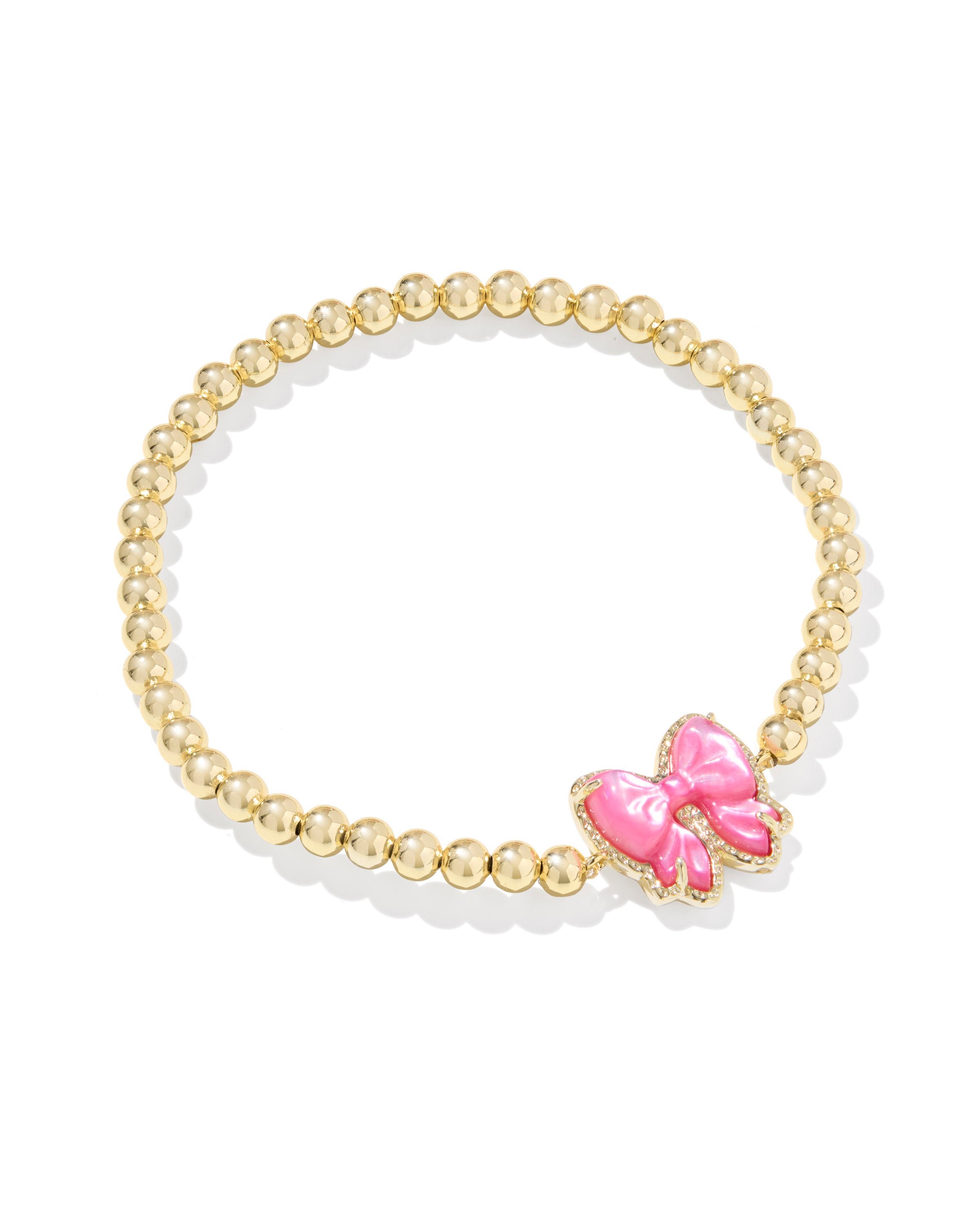 HALEY BOW STRETCH BRACELET GOLD ROSE VIOLET MOTHER OF PEARL – Travis ...
